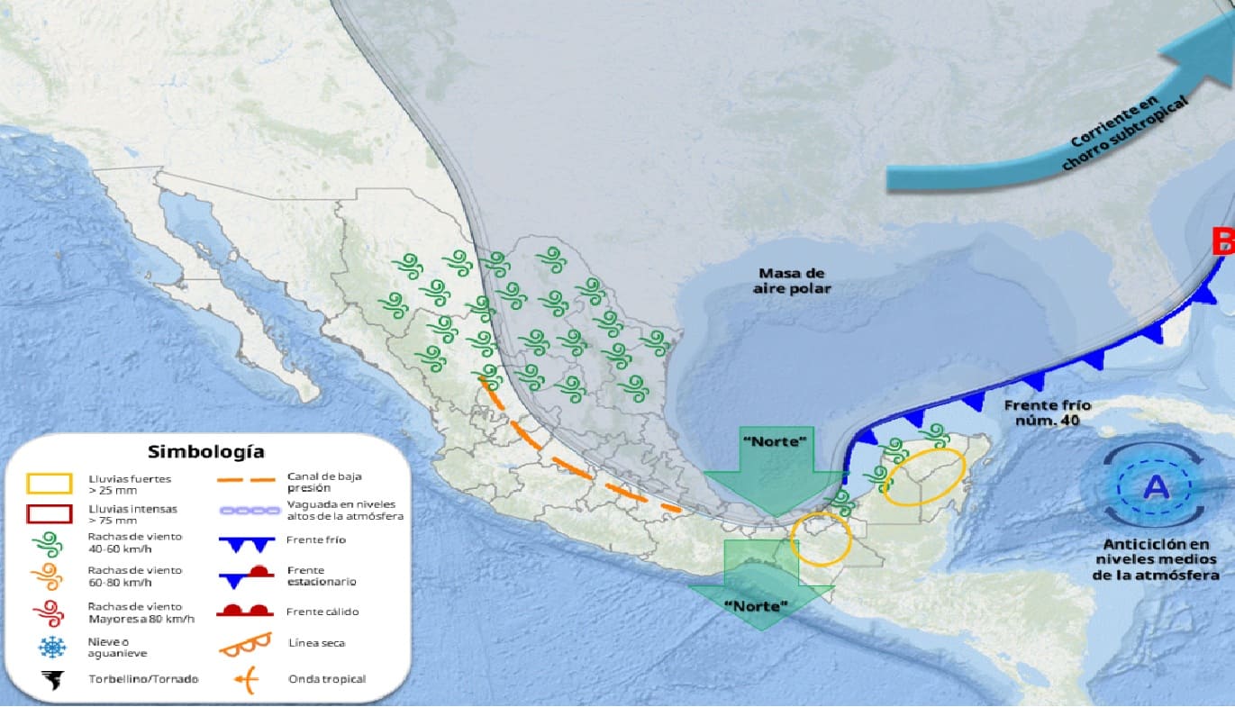 Weeks of scorching hot weather to turn polar for Yucatan Peninsula ...