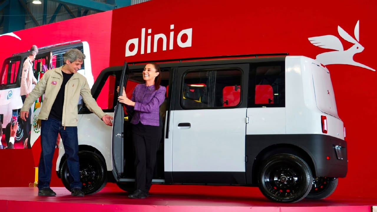 President Claudia Sheinbaum presents Mexico’s Olinia 1 electric vehicle ...